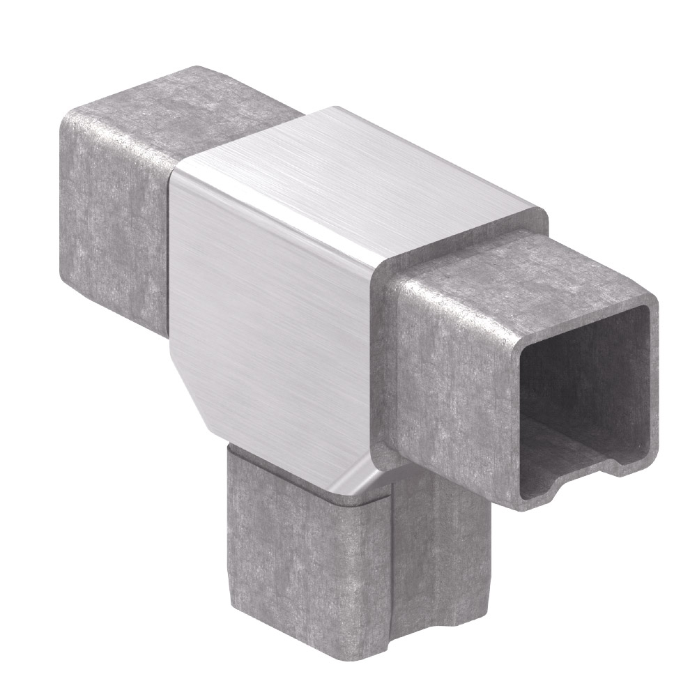 Raccord en T pour tube carré | Inox Design
