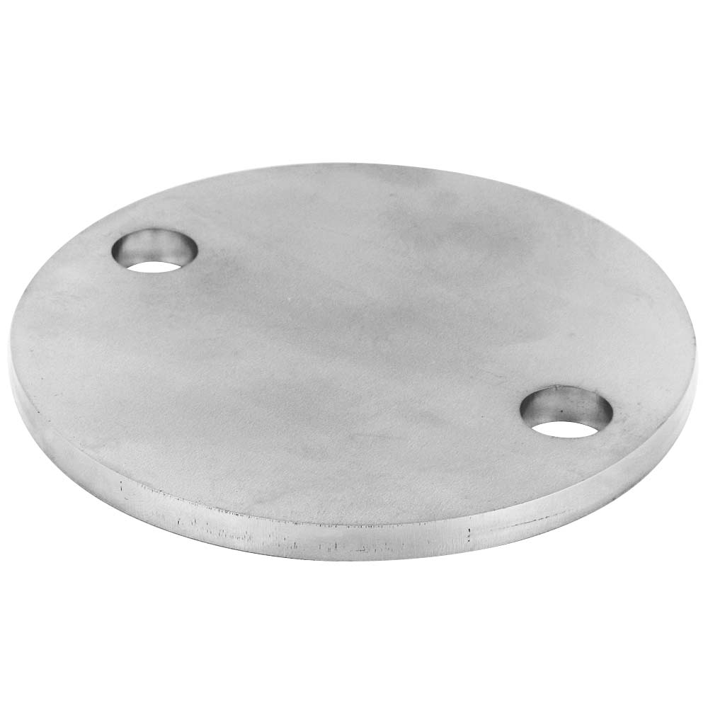 PLATINE INOX RONDE BRUTE A 2 PERFORATIONS | Inox Design